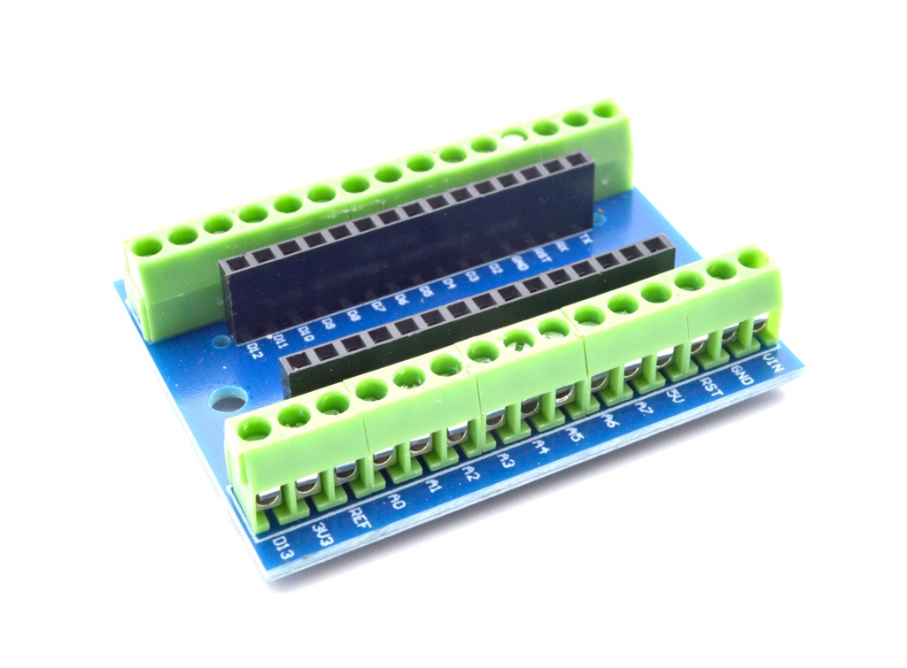 Shield con bornas de entrada y salida para Arduino NANO | Digital CoDesign