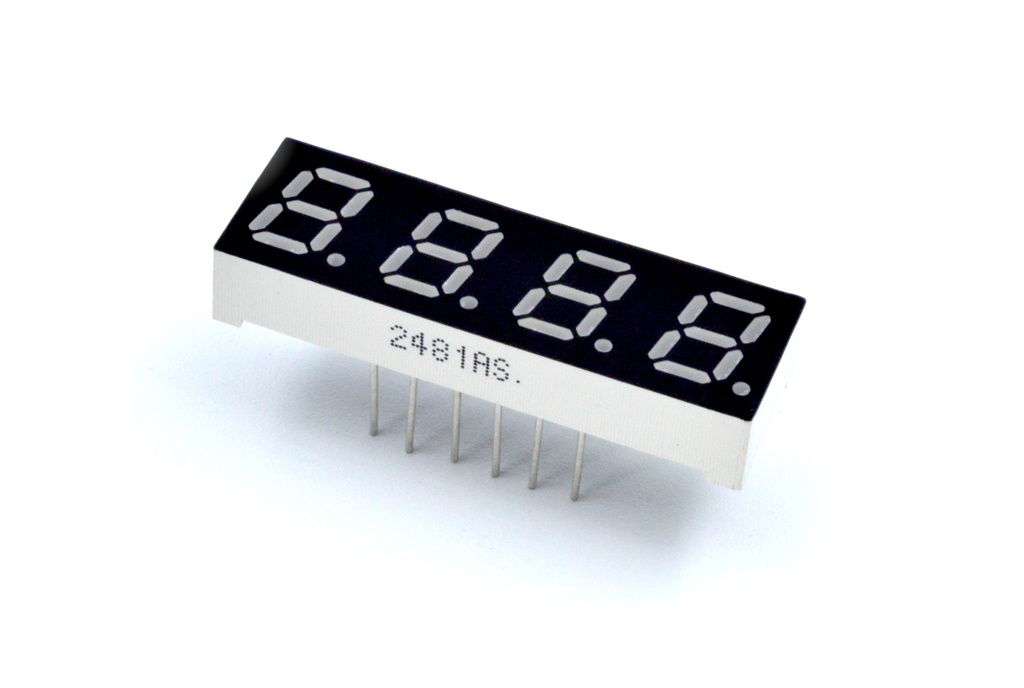 Display 7 segmentos 4 dígitos rojo 32x10mm (0.28'') cátodo común ...